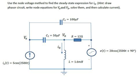 solved use the node voltage method to find the steady state