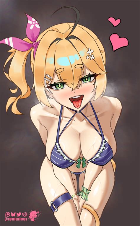 Neon Luminous Dooby Dooby Summer Indie Virtual Youtuber Absurdres Highres 1girl Ahoge