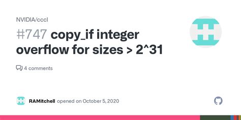 copy if integer overflow for sizes 2 31 · issue 747 · nvidia cccl