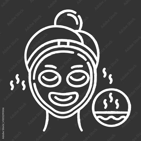 Using Thermal Mask Chalk Icon Skin Care Procedure Facial Beauty Treatment To Open Up Pores