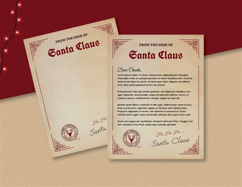 Santa Clauss Christmas Message Template Wordlayouts