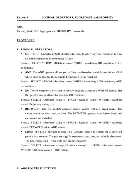 2 aggregate groupby logical pdf sql information retrieval