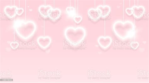 발렌타인 데이 배경 흰색 등불 하트는 밝은 분홍색 배경에 고립 된 보케 모양을 형성합니다 사랑의 상징 공간을 복사합니다 벡터 그림입니다 밸런타인데이에 대한 스톡 벡터 아트