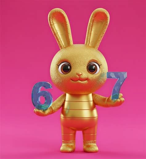 🐇 Six Seven Brainrot Bunny Fanart Figurine 6 7 Meme Golden Rabbit
