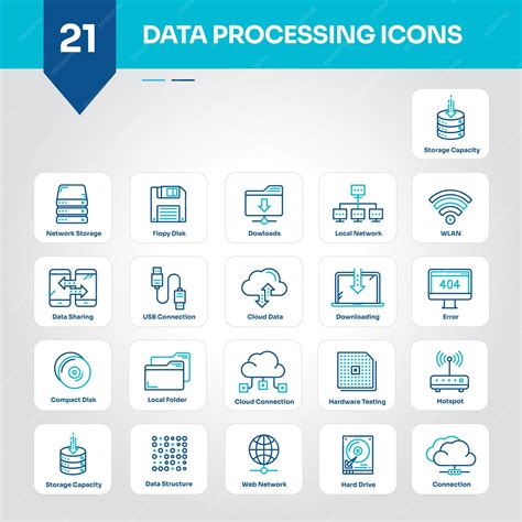 Premium Vector Data Center Icons Collection Set Of Server Rack Cloud Storage Network Facility