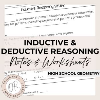 Inductive And Deductive Reasoning Notes And Worksheets By Olivia Rae