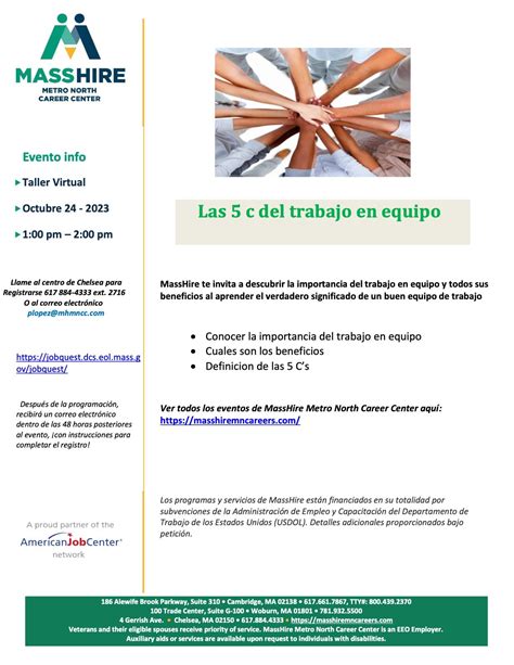 Las 5c Del Trabajo En Equipo Masshire Metro North Career Center