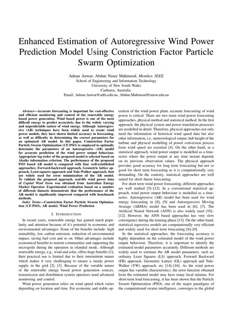 pdf enhanced estimation of autoregressive wind power prediction model