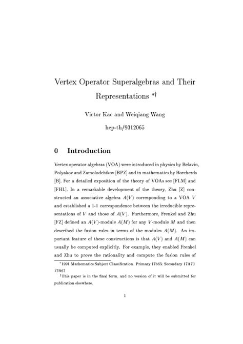 Pdf Vertex Operator Superalgebras And Their Representations