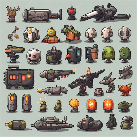 Premium Ai Image Sharpshooter Seamless Vector Sprites For An Immersive Topdown Shooter Game