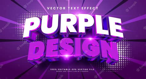 Premium Vector Purple Design 3d Editable Vector Text Style Effect Vector Text Effect With