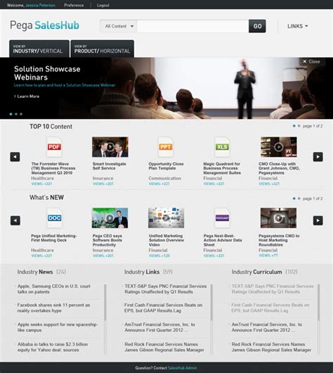 pega saleshub user interface on behance