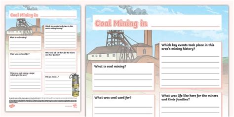 Editable Coal Mining In Britain Fact File Template Twinkl