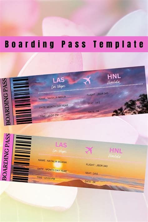Editable Boarding Pass Template Airline Ticket Canva Printable Airplane