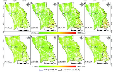 the time series deformation based sbas insar a b c d and ps insar