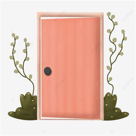 열린 문 귀여운 복숭아 만화 일러스트 레이션 문 문을 열어 집 문 Png 일러스트 및 Psd 이미지 무료 다운로드 Pngtree