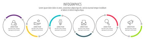 현대적이 고 간단한 평면 벡터 일러스트입니다 6 개의 원 요소 섹터 및 비율이 있는 인포 그래픽 템플릿입니다 비즈니스 프리 젠 테이 션 웹 디자인 인터페이스 6 단계