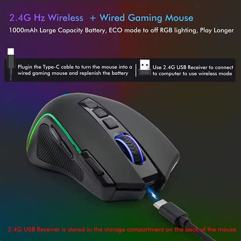 E Yooso X 11 無線雙模式遊戲滑鼠 Rgb 背光 9 個可編程按鈕連巨集錄製側按鈕 E Yooso X 11 Wireless