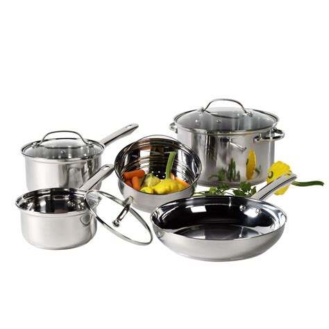 Basic Essentials 8 Piece Stainless Steel Cookware Set