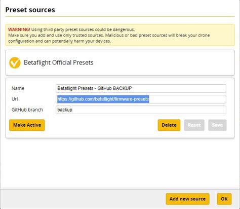 Source Betaflight Presets Github Backup Entraide We Are Fpv