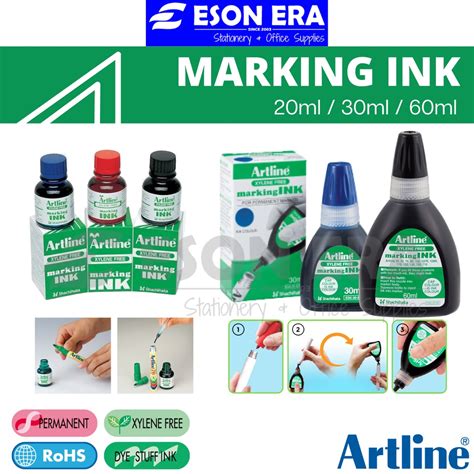 Artline Marking Ink Refill 20ml 30ml 60ml Permanent Refill Shopee