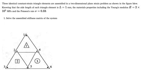 Solved Three Identical Constant Strain Triangle Elements Are