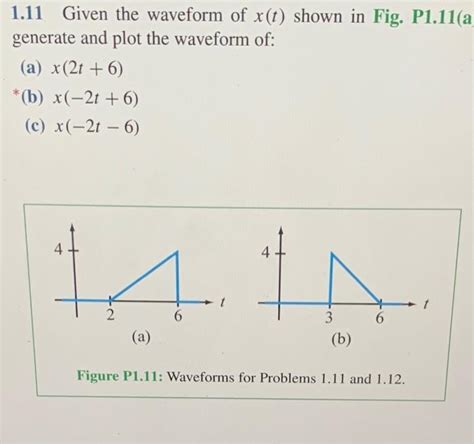 111 Given The Waveform Of Xt Shown In Fig P111a