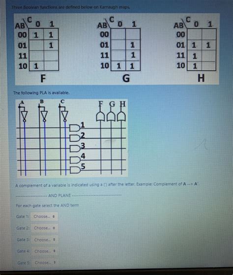 solved three boolean functions are defined below on karnaugh