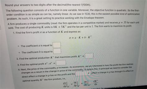 Solved Round Your Answers To Two Digits After The Chegg