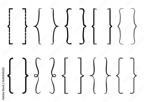 Black Bracket Set Vector Illustration Stock Vector Adobe Stock