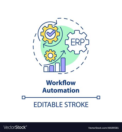 D Workflow Automation Line Icon Concept Vector Image