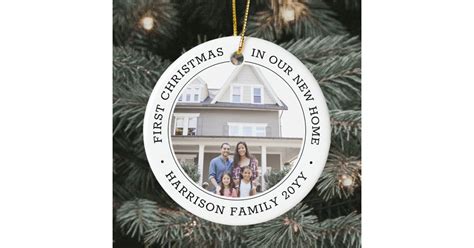 2 Photo First Christmas New Home Black And White Ceramic Ornament Zazzle