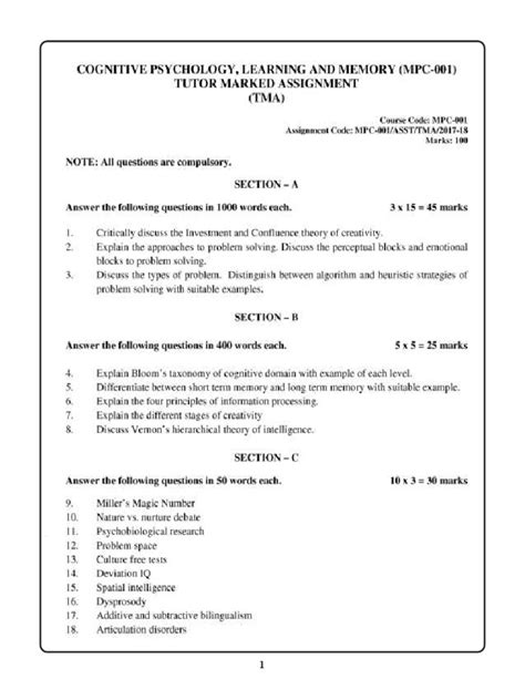 Mpc 1 Assignment Pdf Creativity Memory Mpc 1 Assignment Pdf Creativity Memory