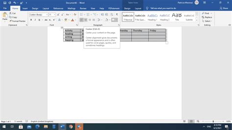 How To Center Text In Table In Word Infoupdate Org