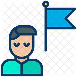 Man Flag Icon Download In Colored Outline Style