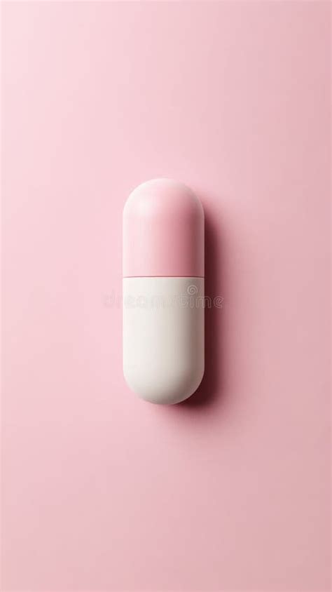 Pink And White Capsule On Pink Stock Image Image Of Pastel Object