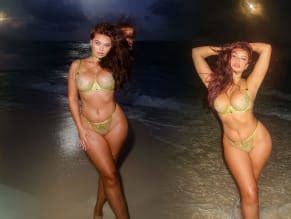 Sofia Jamora Sexy Photoshoot Posing Her Slutty Bikini Body By A Beach