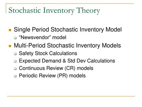 Ppt Stochastic Inventory Theory Professor Stephen R Lawrence Leeds