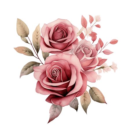 Dusty Rose Watercolor Rose Clip Art Dusty Roses Flowers Watercolor