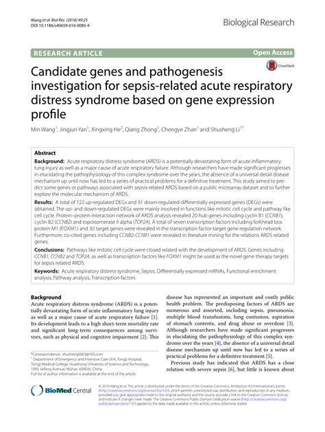 Pdf Candidate Genes And Pathogenesis Investigation For Sepsis Related