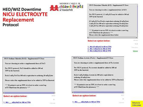 Ppt Protocols Electrolyte Replacement And Decision Support
