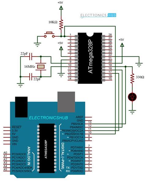 Atmega328p Arduino схема