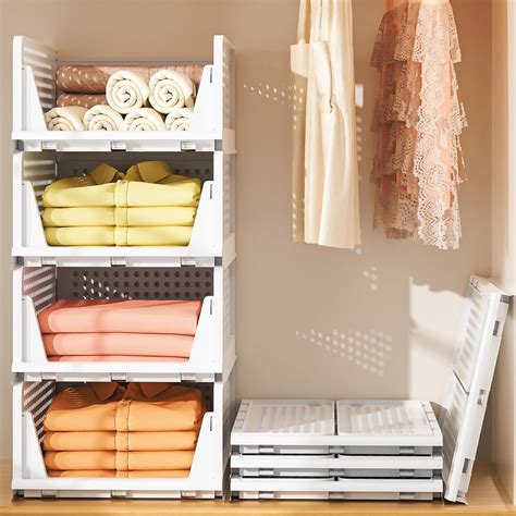 Neprock Stackable Plastic Storage Drawers For Closet