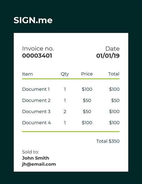 Ejemplo De Invoice