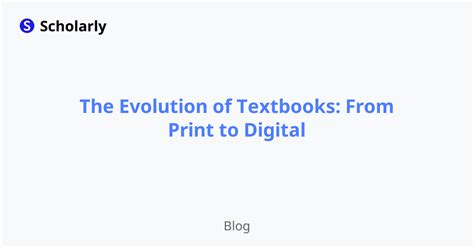 The Evolution Of Textbooks From Print To Digital Scholarly Blog