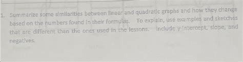 solved summarize some similarities between linear and