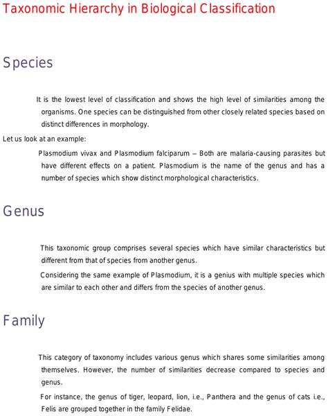 Types Of Taxonomy