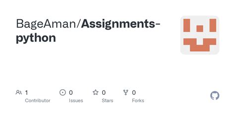 GitHub BageAman Assignments Python