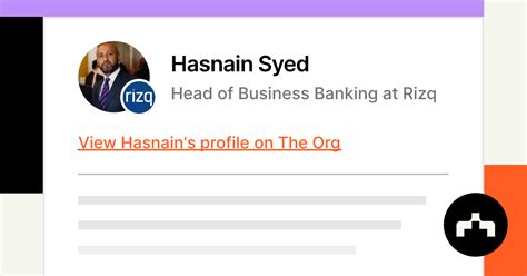 Hasnain Syed Head Of Business Banking At Rizq The Org