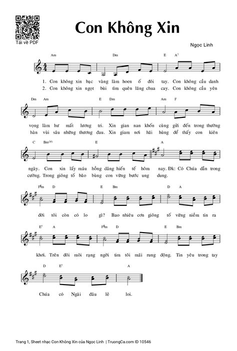 Sheet Con Kh Ng Xin Pdf L I H P M N T Nh C